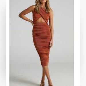 Showpo. | Dresses | Never Worn Copperrust Fitted Cocktail Dress With ...